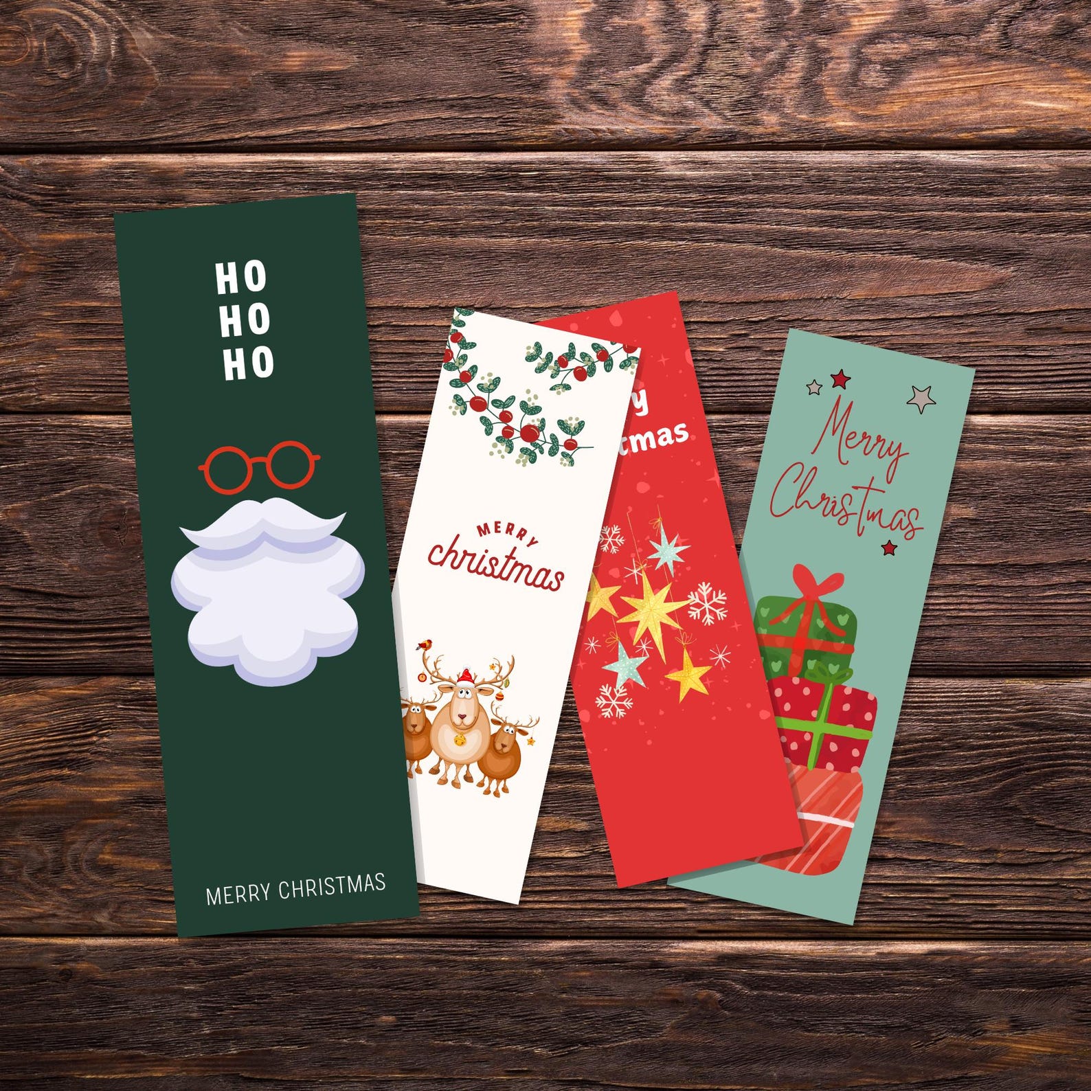 Printable Christmas Bookmarks | Set of 4 Festive Designs | Holiday ...