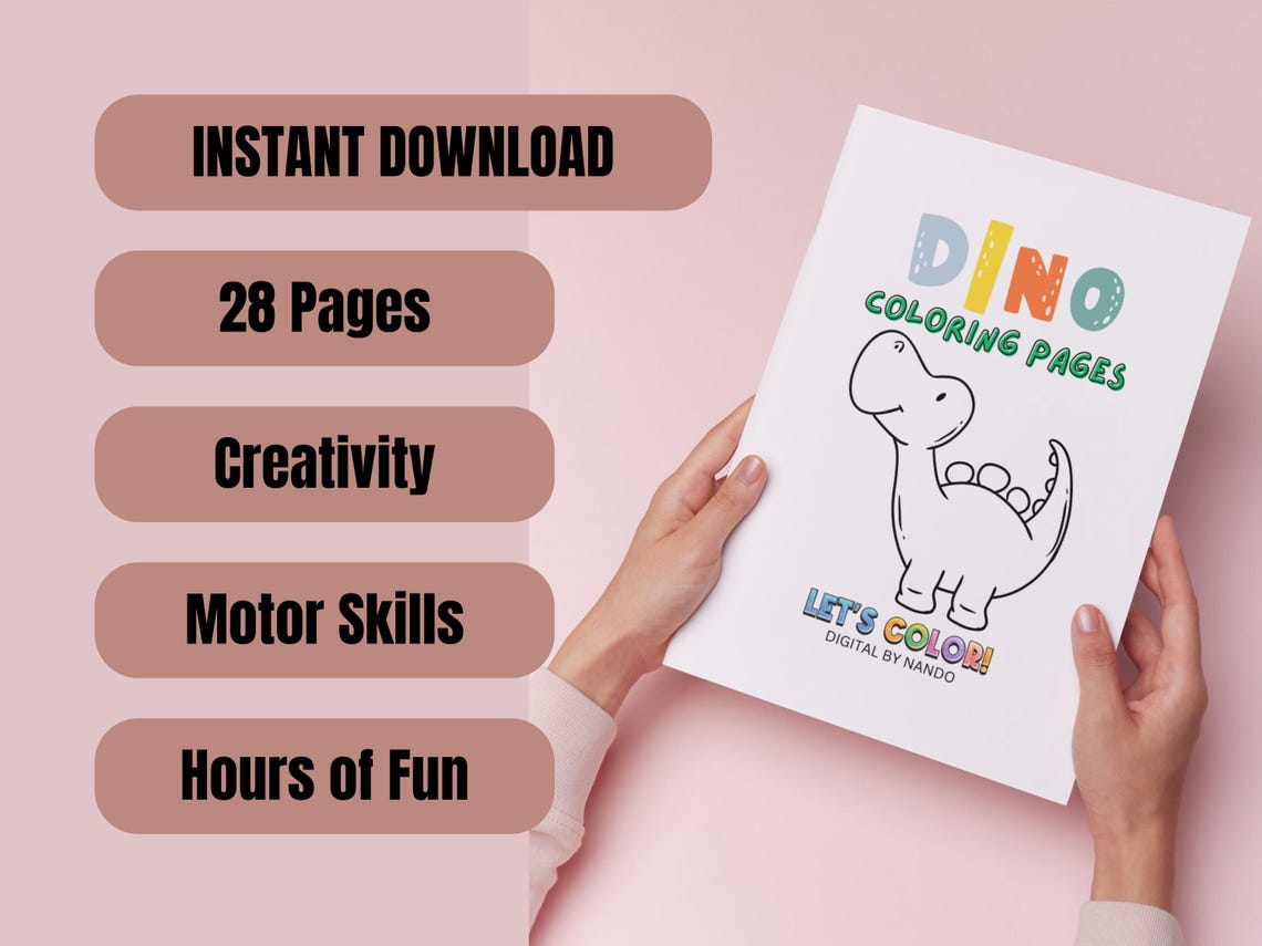 Dino Coloring - 28 Page Educational Coloring Book - Explore, Learn ...