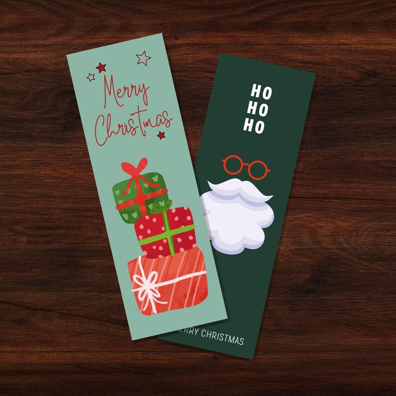 Printable Christmas Bookmarks | Set of 4 Festive Designs | Holiday ...