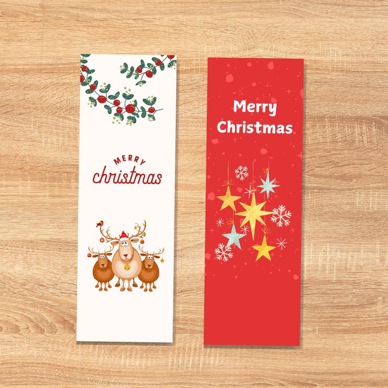 Printable Christmas Bookmarks | Set of 4 Festive Designs | Holiday ...