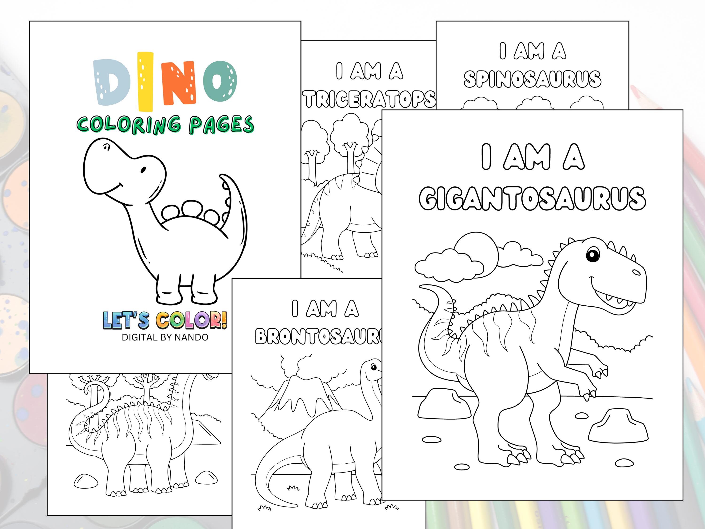 Dino Coloring - 28 Page Educational Coloring Book - Explore, Learn ...