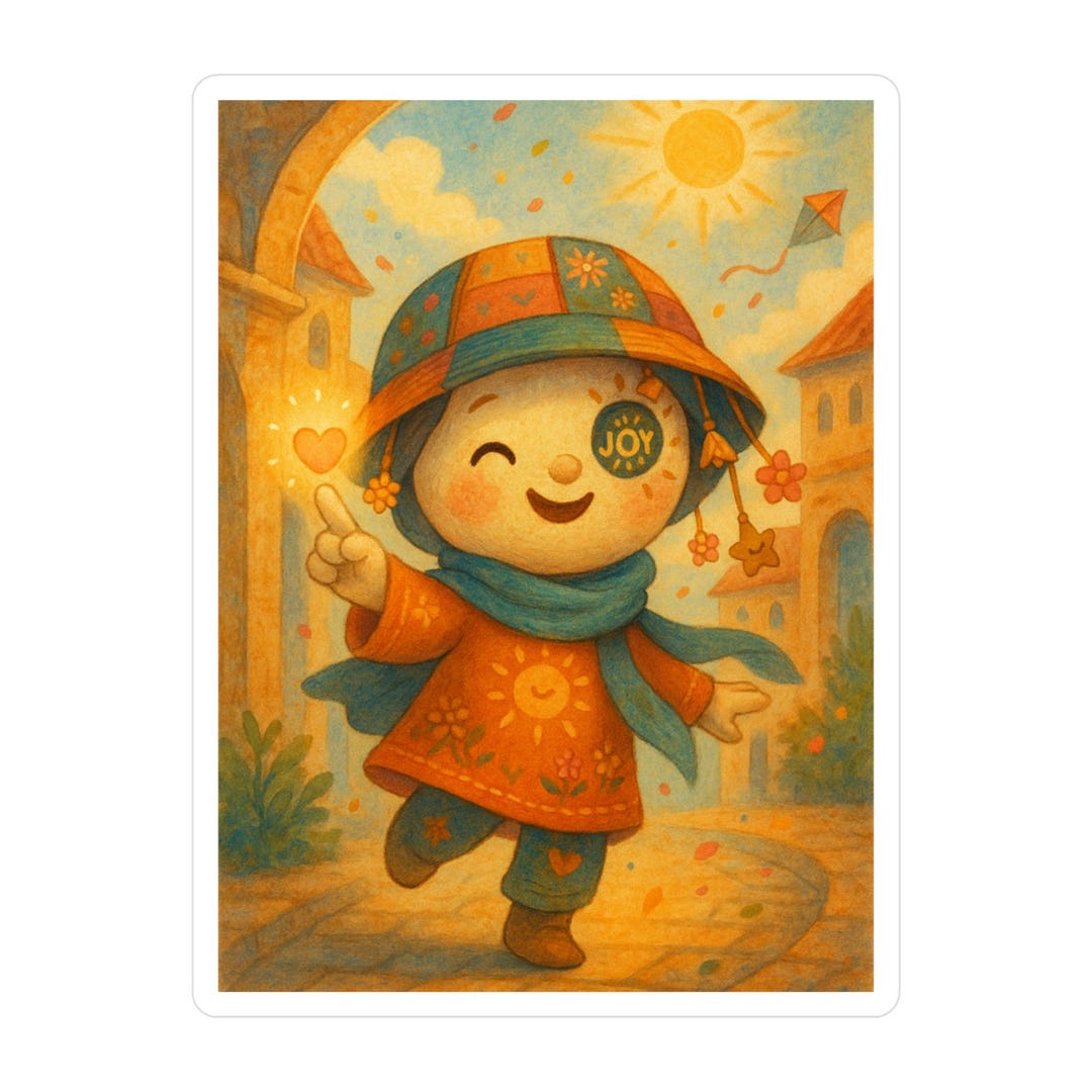 Vinyl Sticker JOY Character Bright Sticker for Laptop, Whimsical Art ...