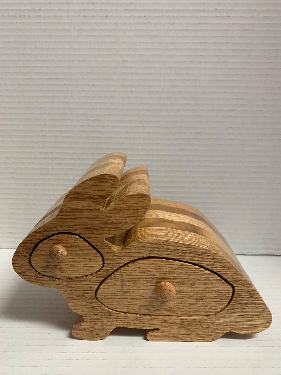 Wood Bandsaw Box Bunny Rabbit Shaped Jewelry Trinket Keepsake Oak Cedar ...