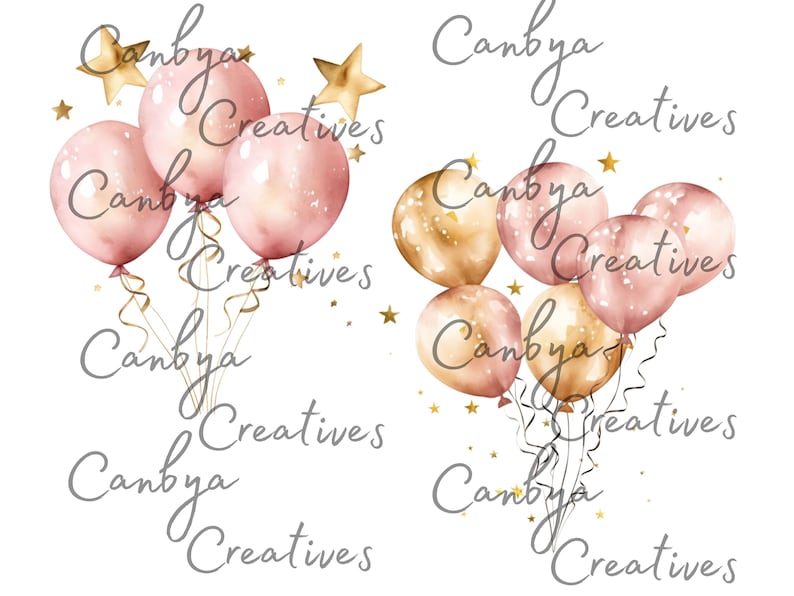 Watercolor Golden Blush Balloon Svg Png Clipart Glitter - Etsy