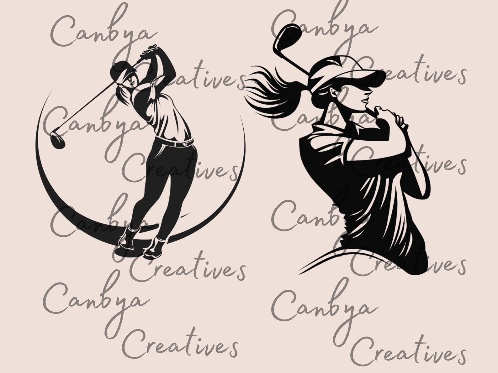 Golf Players Svg Png Clipart Bundle, Swing Masters, Golf Male & Female Players, Cricut Use ...