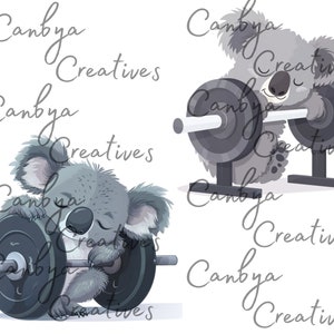Watercolor Kawaii Koala Workout Png Svg Prints, Funny Lazy Koala ...