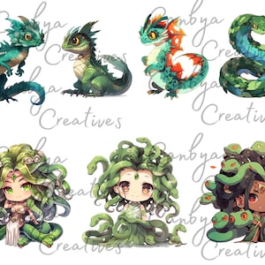 Mythical Creatures, Watercolor Clipart, for Commercial and Personal Use ...