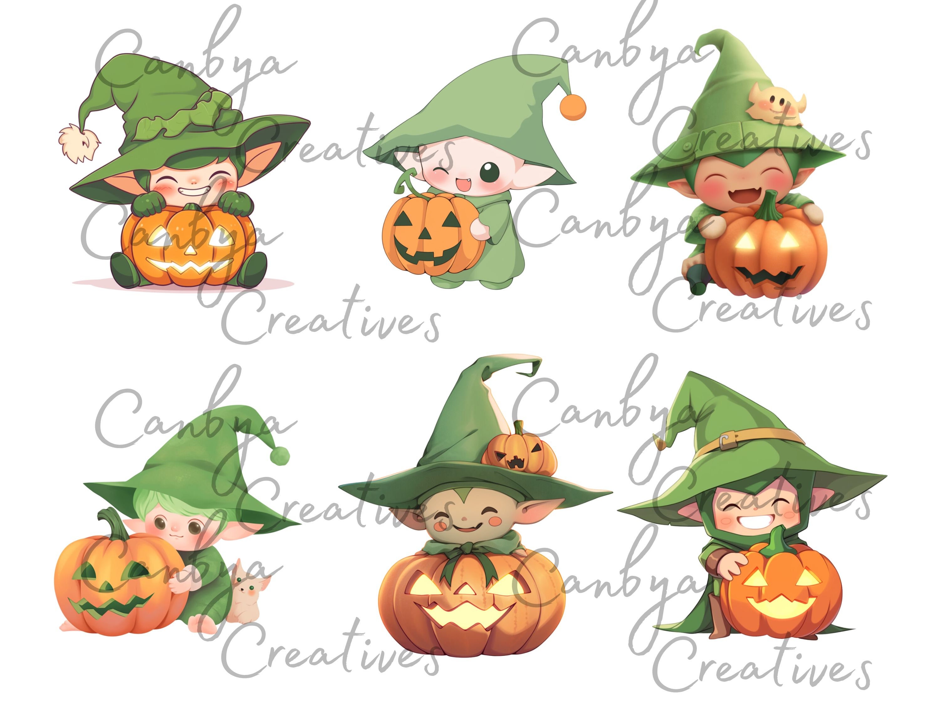 Halloween Gnome Clipart Kawaii Halloween Gnomes Mythical - Etsy