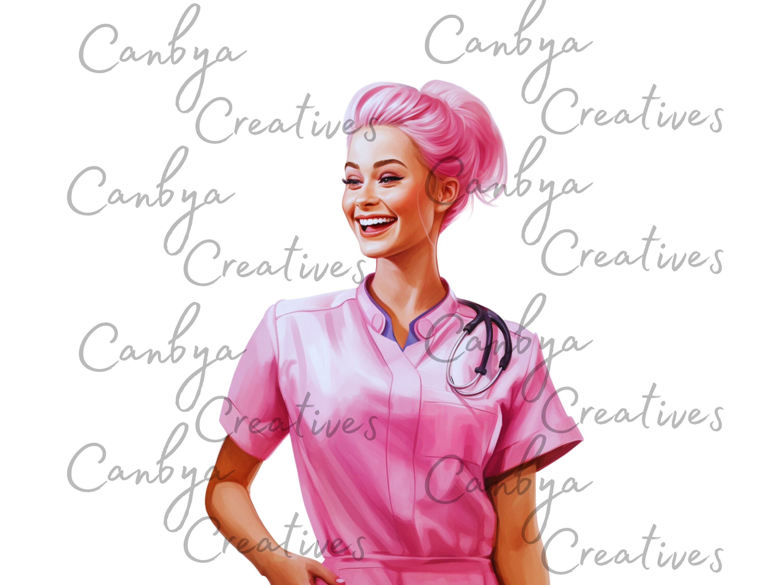 Watercolor Pink Styled Nurse Svg Png Digital Clipart Bundle - Etsy