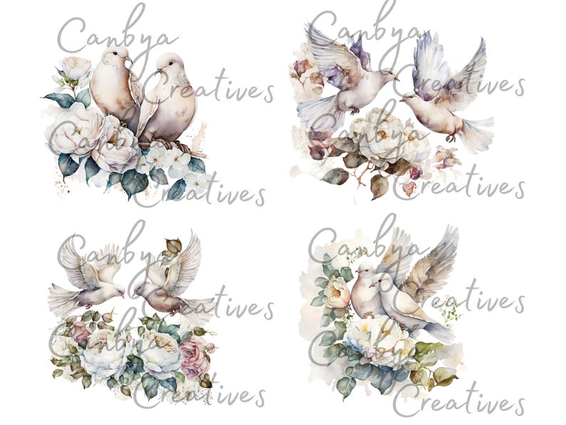 Magical White Doves, Doves, Flowers and Infinity Symbols, Marriage ...