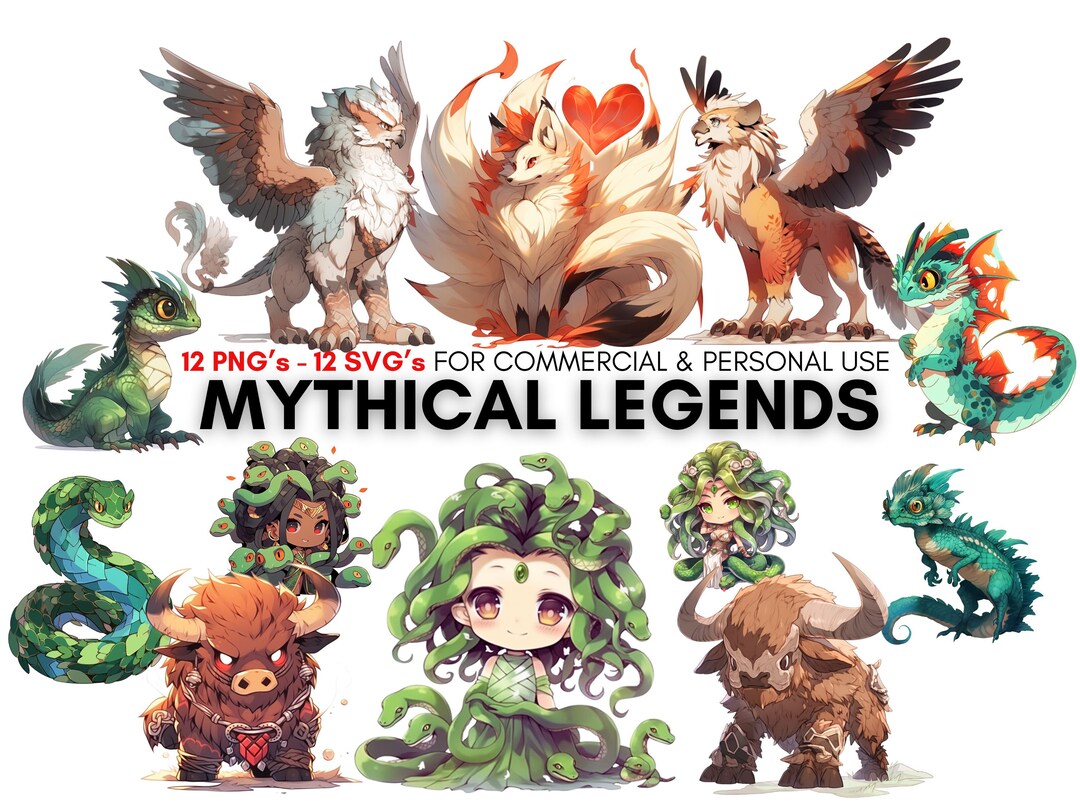 Mythical Creatures, Watercolor Clipart, for Commercial and Personal Use ...