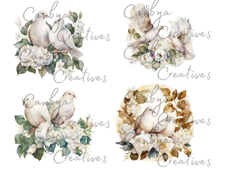 Magical White Doves, Doves, Flowers and Infinity Symbols, Marriage ...