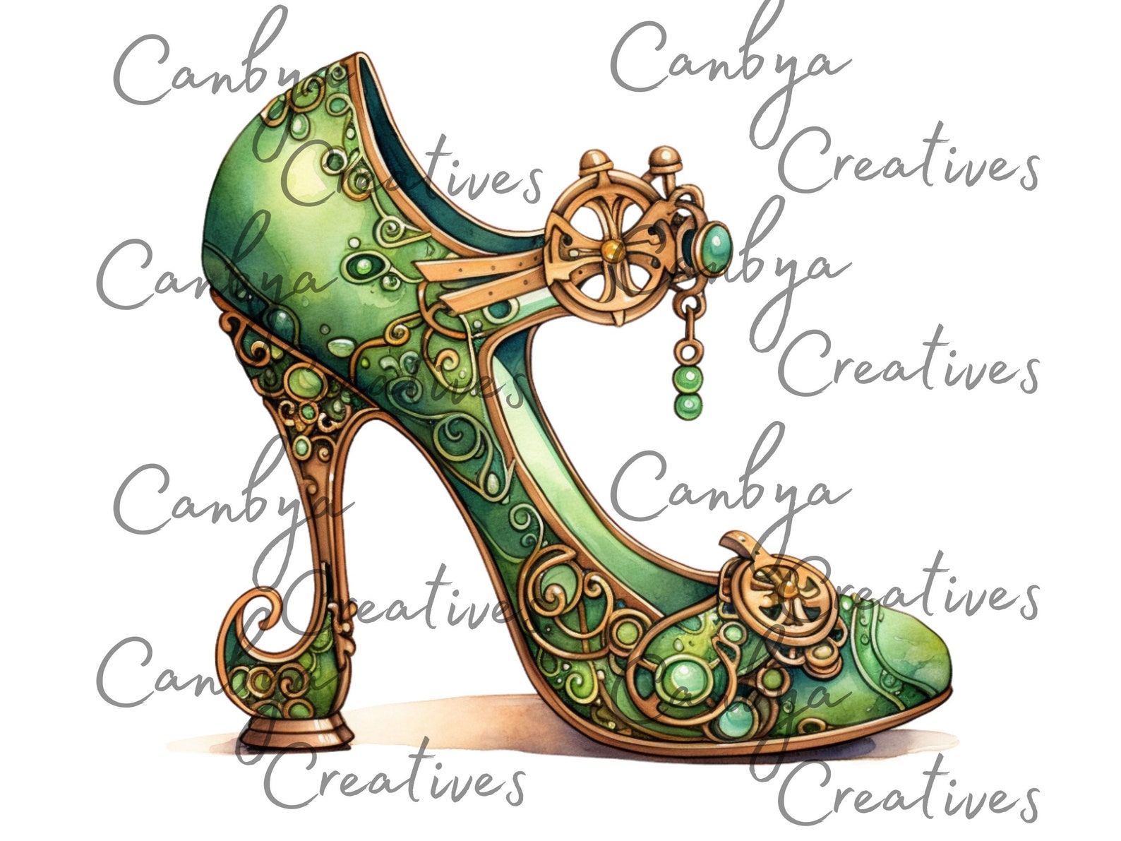 Steampunk Girl's Pumps Svg Png Clipart Bundle, Vintage Fashion Girl ...