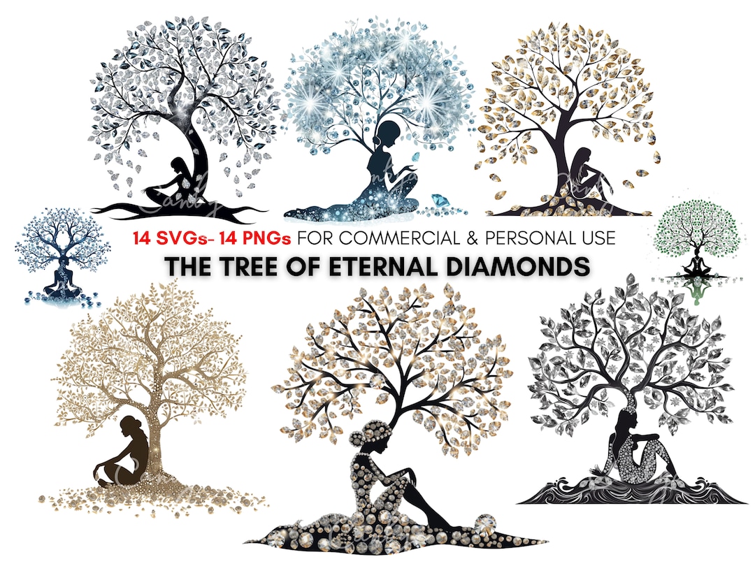 Diamonds Tree of Life Svg, Tree of Life Png, the Tree of Eternal ...