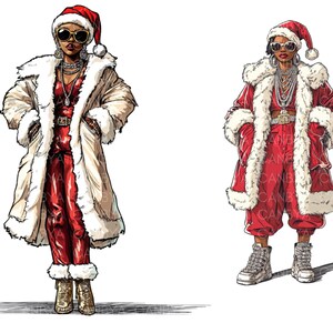 16 Black Mrs Claus Svg Png Clipart, African American Stylish Mrs Claus ...