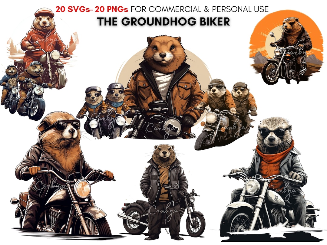 Watercolor Groundhog Day Png Svg Clipart Bundle, Energetic Groundhog ...