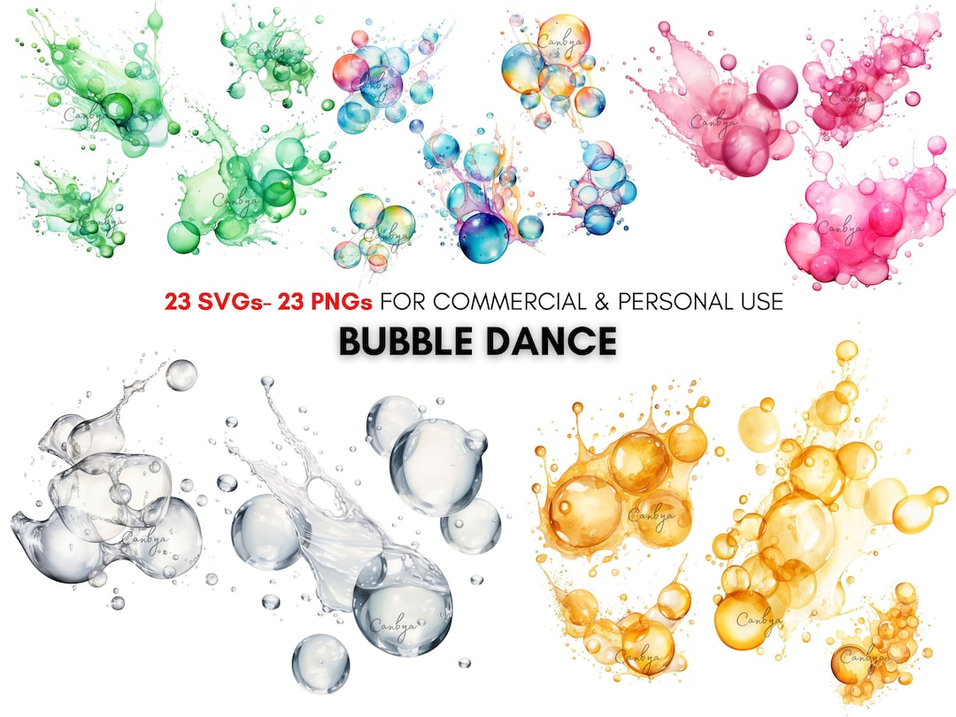 Bubble Dance, Colorful, Gold and Silver Bubbles Svg Png Clipart ...