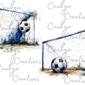 Watercolor Soccer Balls Png Svg Clipart Bundle to Print, Soccer Prints ...
