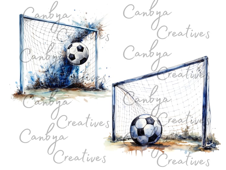 Watercolor Soccer Balls Png Svg Clipart Bundle to Print, Soccer Prints ...