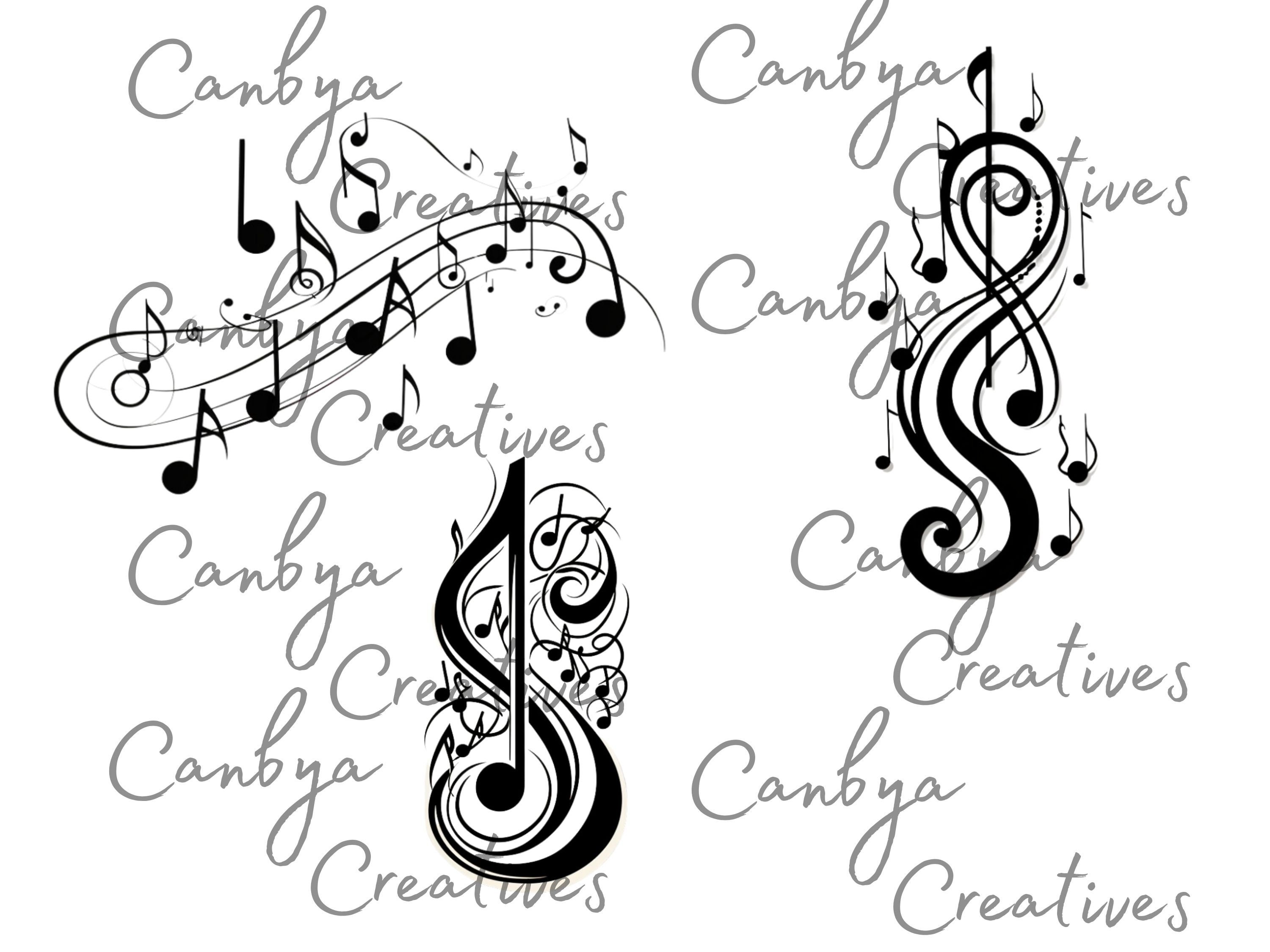 Watercolor Music Note Png Svg Clipart Bundle, Musical Notes' Art ...