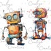 Happy Robots Png Svg Clipart Bundle, Digital Art Prints for ...