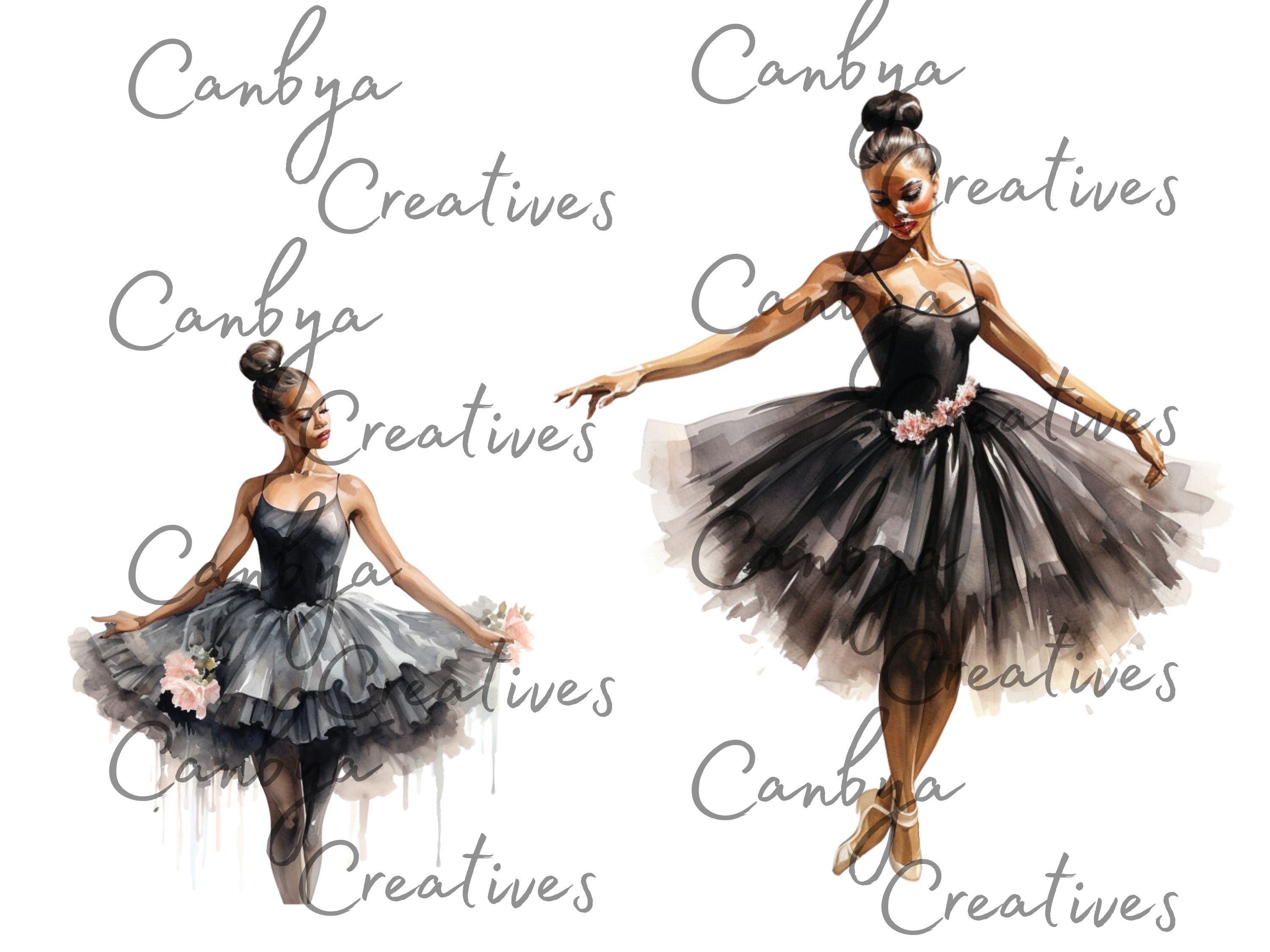 African American Ballet Dancer Png Svg Clipart Bundle, Black Woman ...