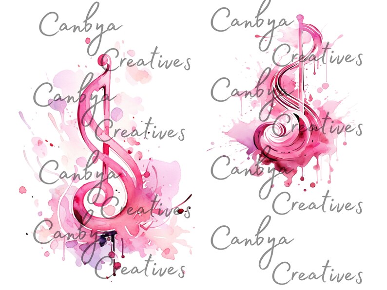 Watercolor Music Note Png Svg Clipart Bundle, Musical Notes' Art ...