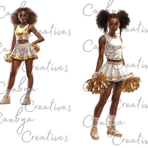 Watercolor African American Cheer Png Svg Clipart, Black Fashion Cheer ...