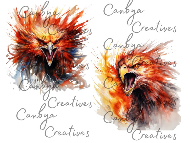 Watercolor Mythical Phoenix Creatures Svg Png Digital Download ...