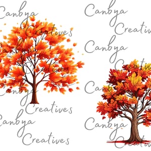 Watercolor Fall Trees Svg Png Clipart Files, Autumn Trees and ...