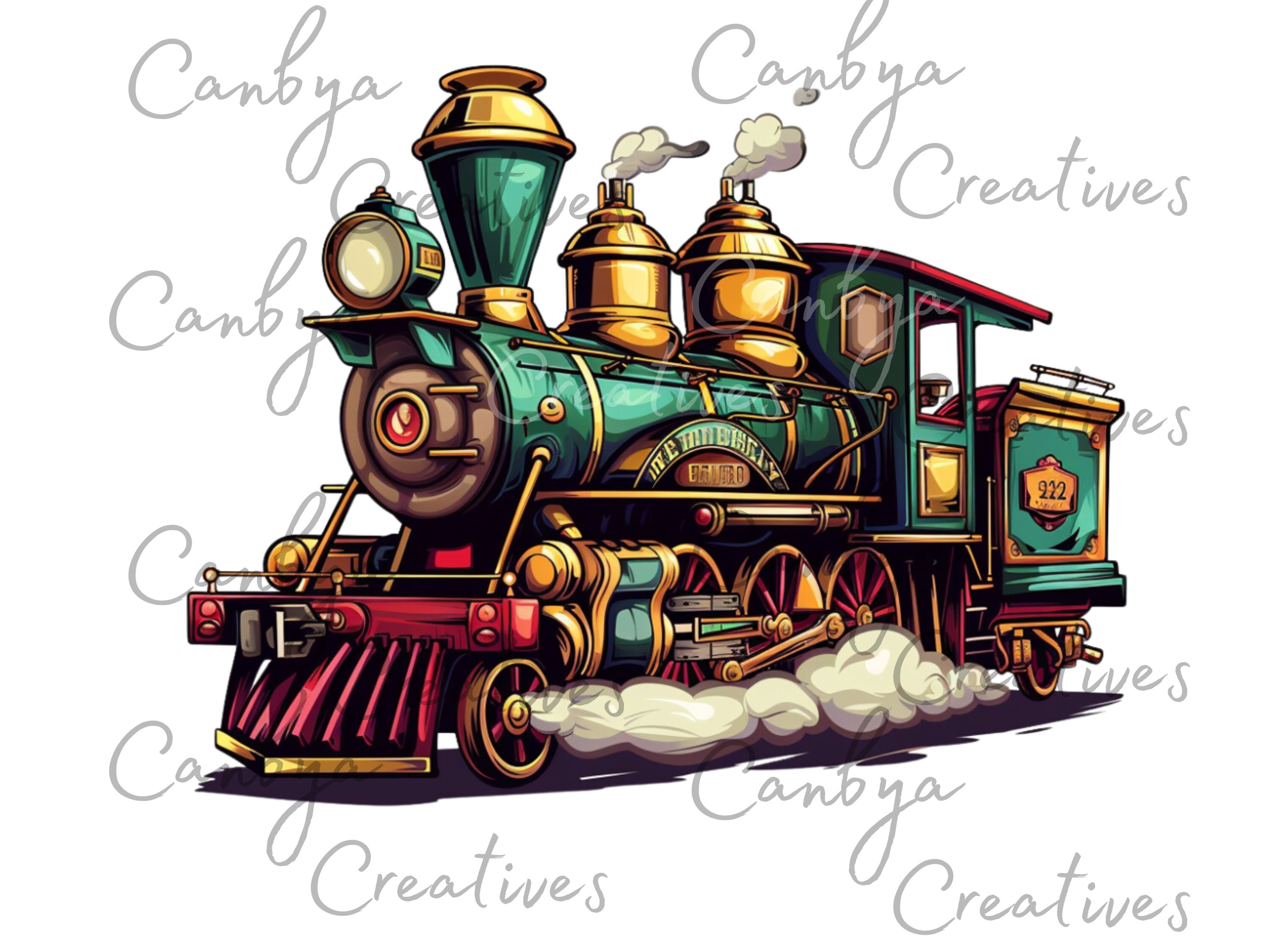Vintage Trains Png Svg Clipart Bundle, Digital Retro Art Prints for ...