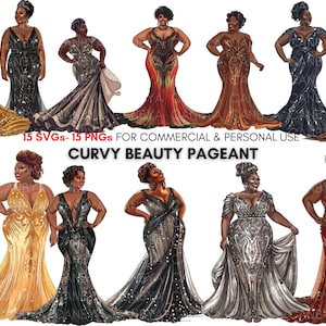 Watercolor Miss Curvy Pageant, Curvy Black Girl Fashion in Glamorous ...