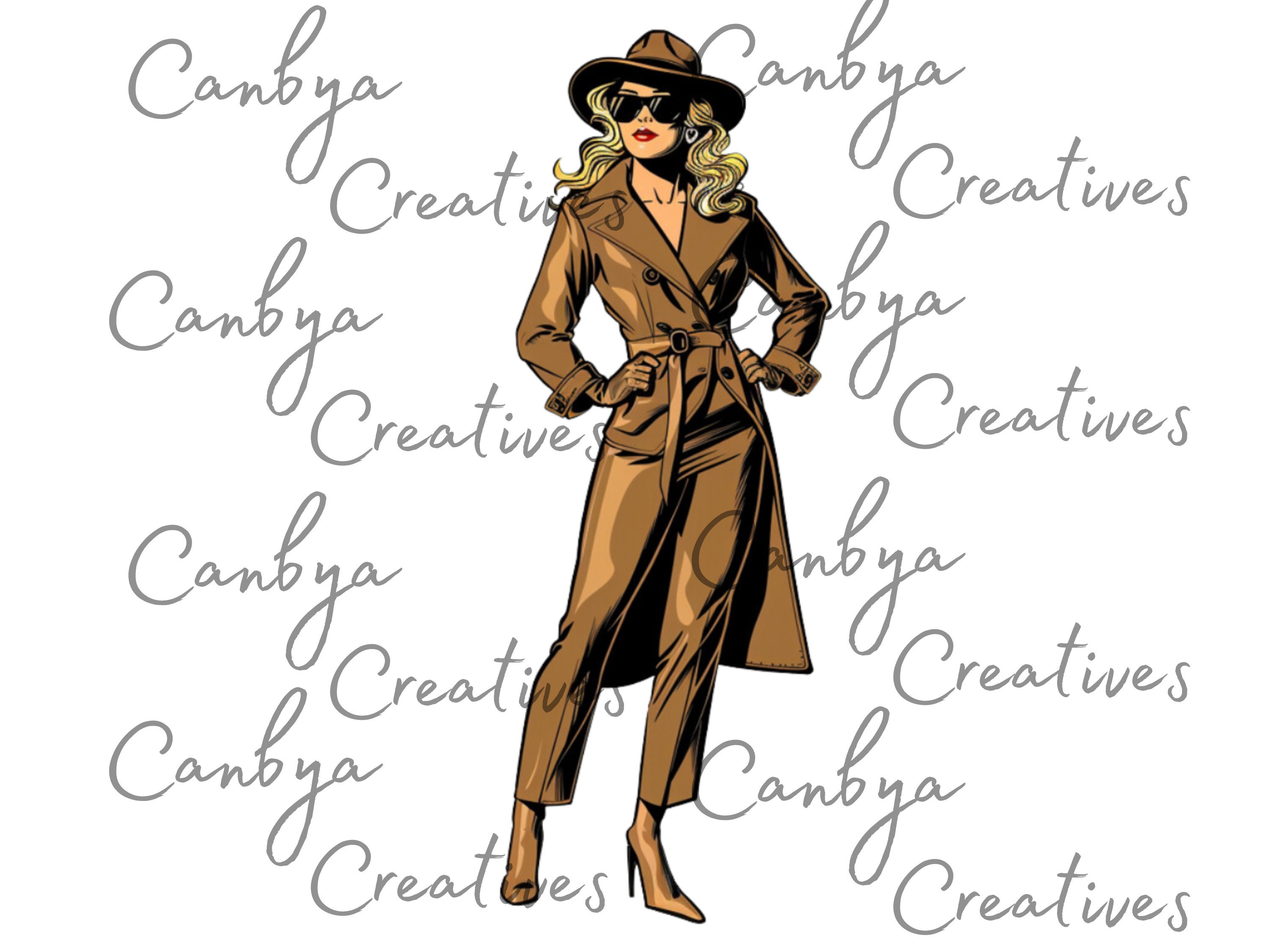 Retro Blonde Secret Agent Women Png Svg Cliparts, Fashion Secret Agent ...