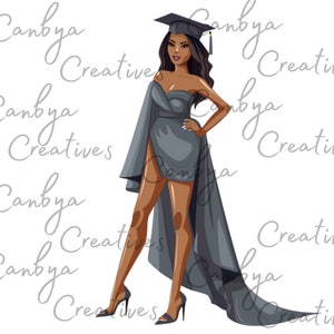 Graduation Black Girl's Look Svg Ong Clipart Bundle, African American ...