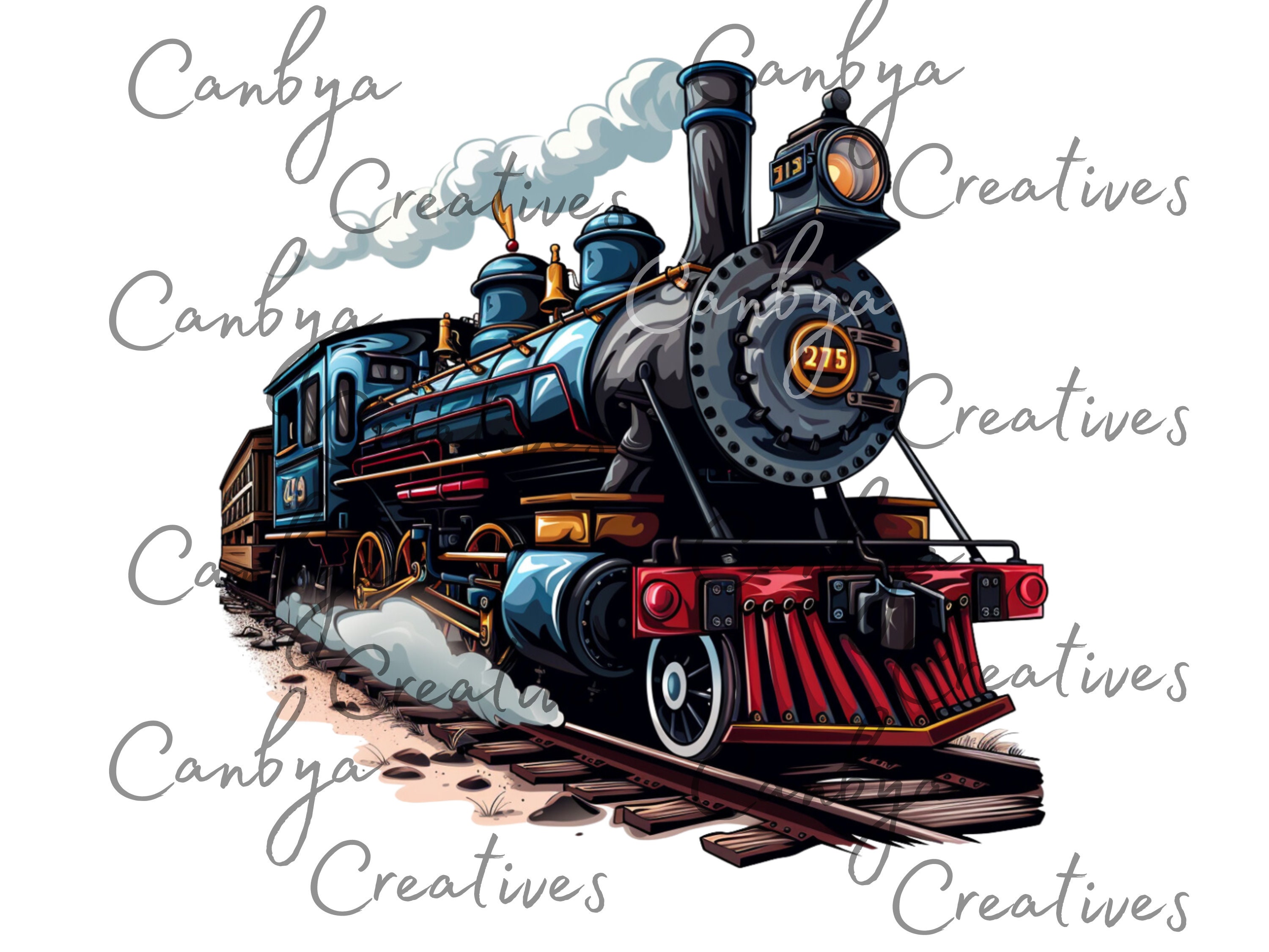 Vintage Trains Png Svg Clipart Bundle, Digital Retro Art Prints for ...