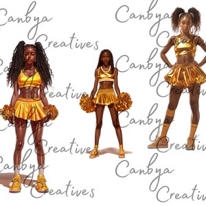 Watercolor African American Cheer Png Svg Clipart, Black Fashion Cheer ...