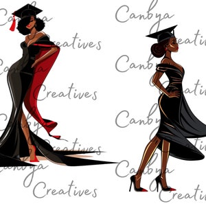 Graduation Black Girl's Look Svg Ong Clipart Bundle, African American ...