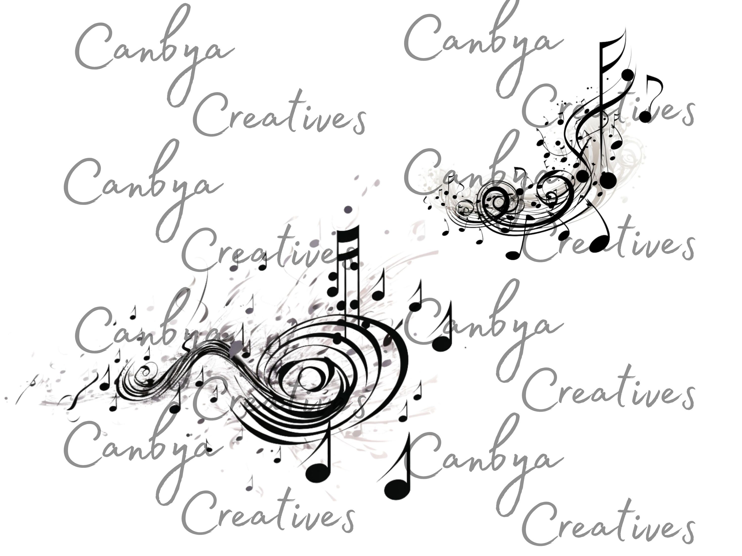 Watercolor Music Note Png Svg Clipart Bundle, Musical Notes' Art ...