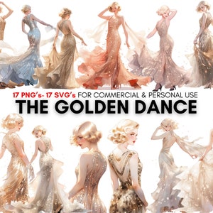 The Golden Dance, Dance Clipart, Vintage Clipart, Retro Clipart Png 's ...