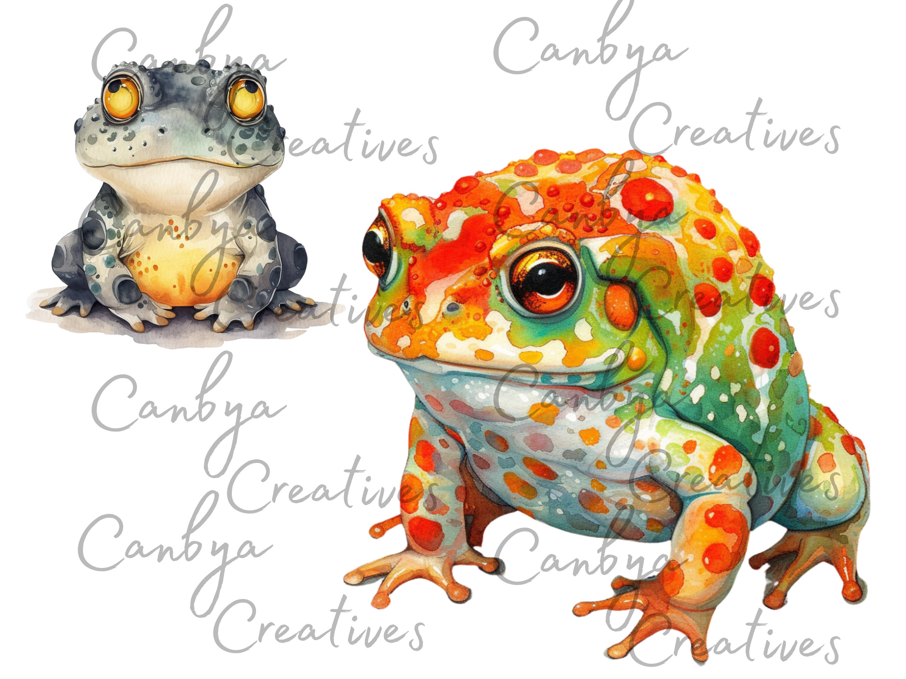 Watercolor Kawaii Baby Frogs Svg Png Clipart, Cute Chibi Frog Prints ...