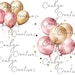 Watercolor Golden Blush Balloon Svg Png Clipart, Glitter Birthday ...