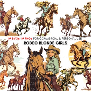 Rodeo Blonde Girls Png Svg Files, Western Svg, Country Girl Clipart ...
