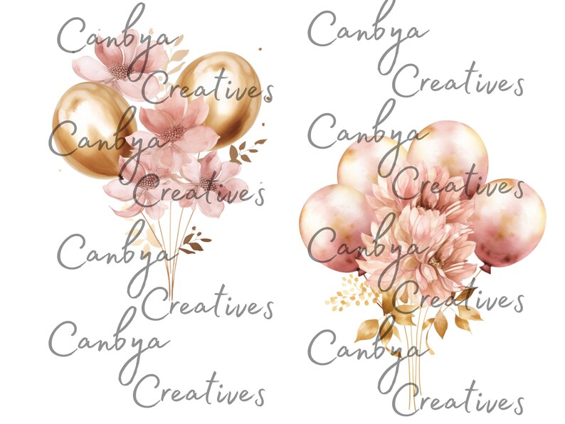 Watercolor Golden Blush Balloon Svg Png Clipart, Glitter Birthday ...