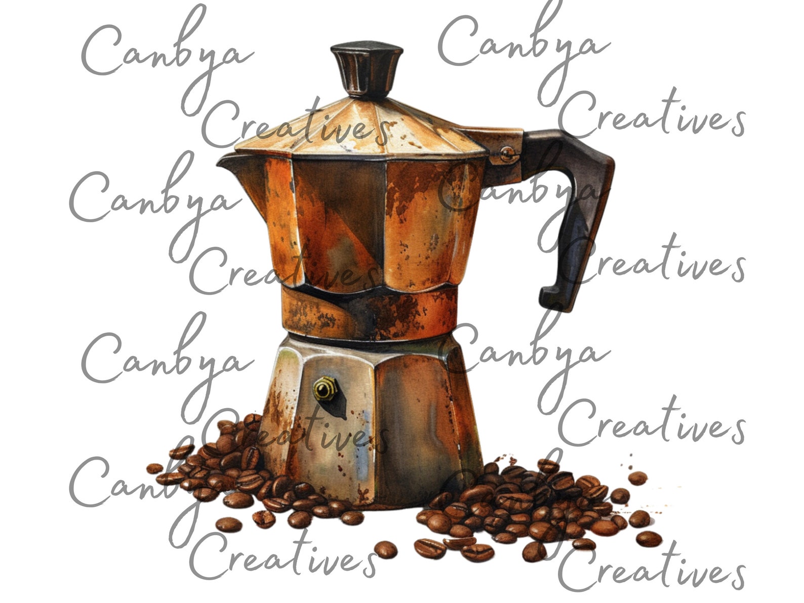 Watercolor Coffee Lover Png Svg Clipart Bundle, Watercolor Coffee Beans ...