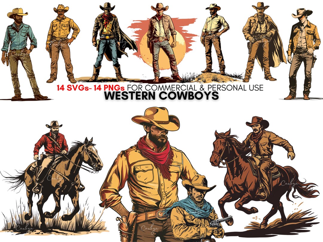 14 Cowboy Art Svg 's, 14 Cowboy Png 's, Western Svg, Country Cowboy Svg ...