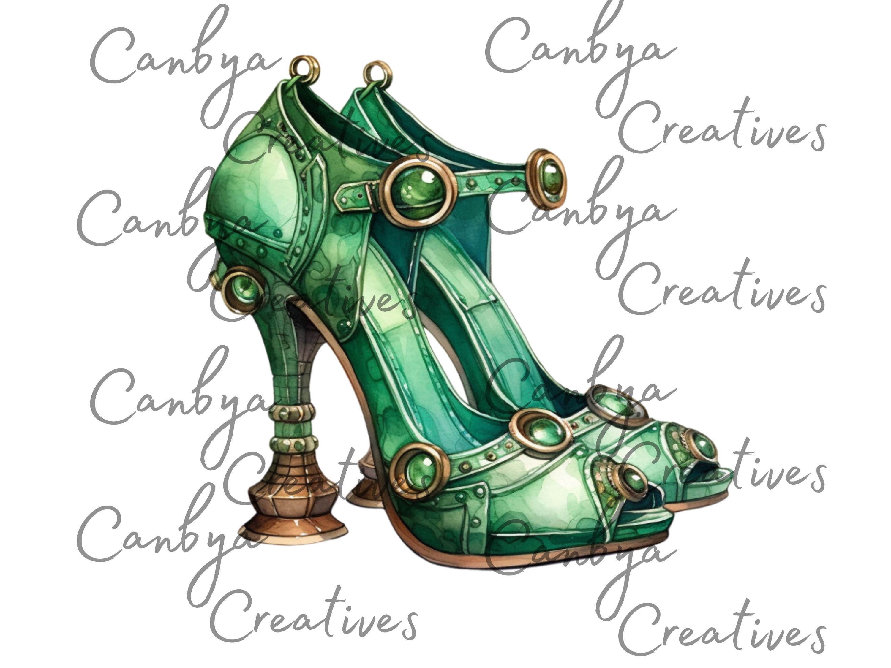 Steampunk Girl's Pumps Svg Png Clipart Bundle, Vintage Fashion Girl ...