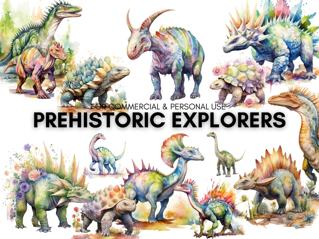 Prehistoric Explorers Clipart Watercolor He Most Popular - Etsy