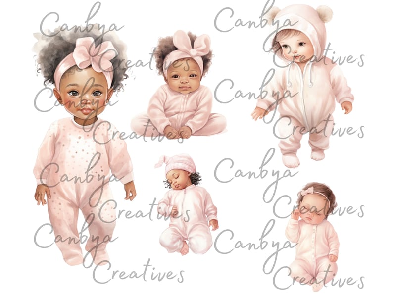 Watercolor Pink Baby Shower Clipart Bundle Newborn Images - Etsy