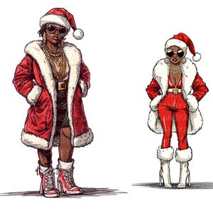 16 Black Mrs Claus Svg Png Clipart, African American Stylish Mrs Claus ...