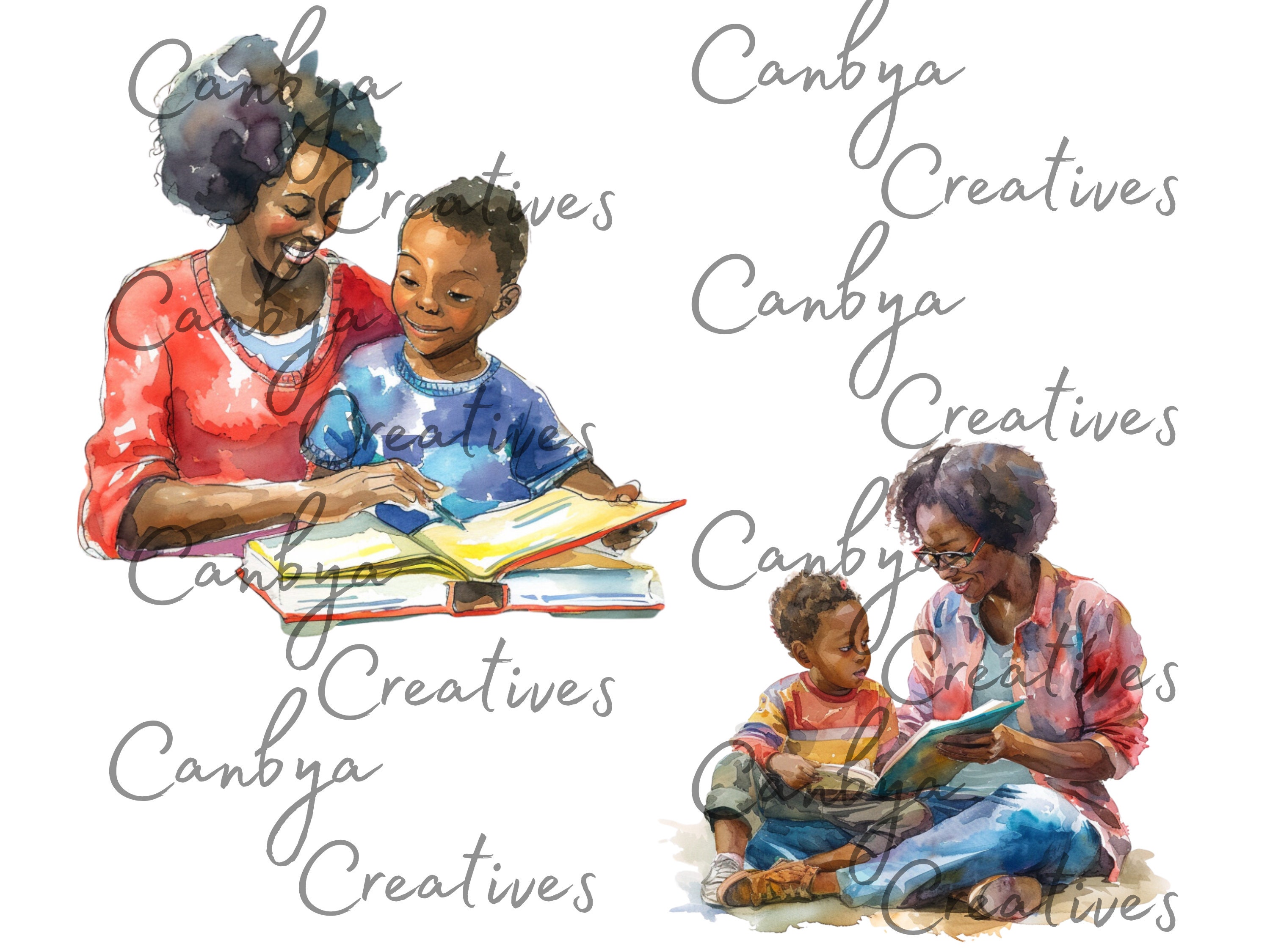 African American Teacher Mom Png Svg Clipart Bundle, Mother & Son ...